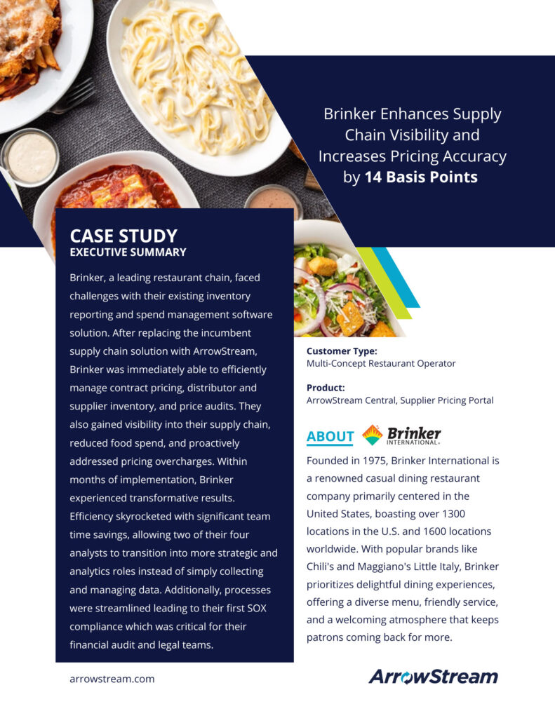 Brinker Enhances Supply Chain Visibility & Increases Pricing Accuracy
